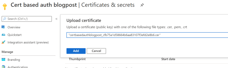 Authenticating to Azure AD as an application using certificate based ...
