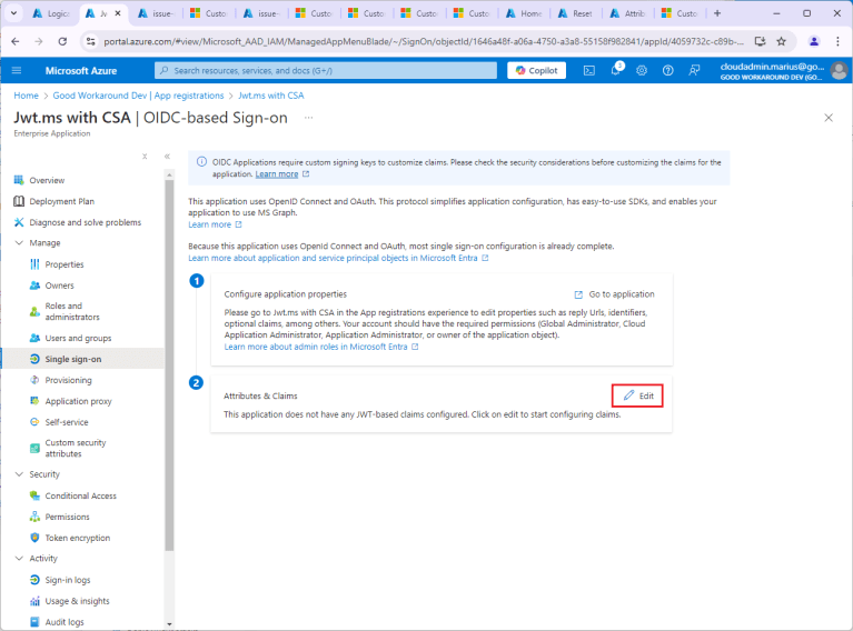 Issuing Custom Security Attributes in Entra ID tokens – Good Workaround!