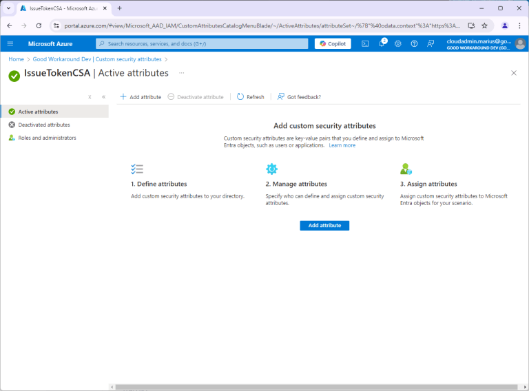 Issuing Custom Security Attributes in Entra ID tokens – Good Workaround!