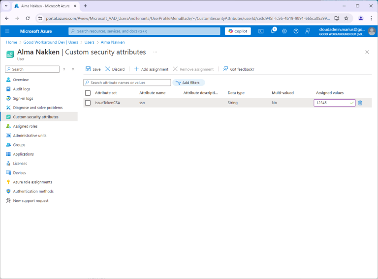 Issuing Custom Security Attributes in Entra ID tokens – Good Workaround!